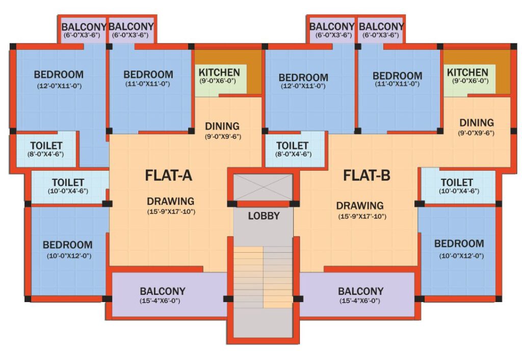 Kailasha_3BHK Layout_Color | 99Realty