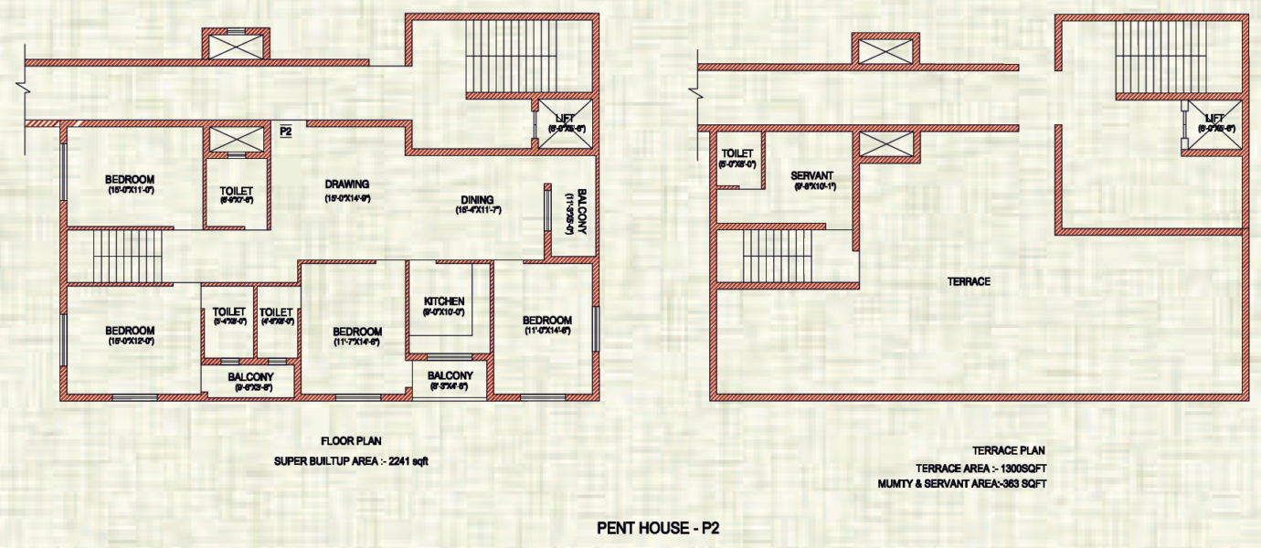 Penthouse P2 Floor Plan | 99Realty